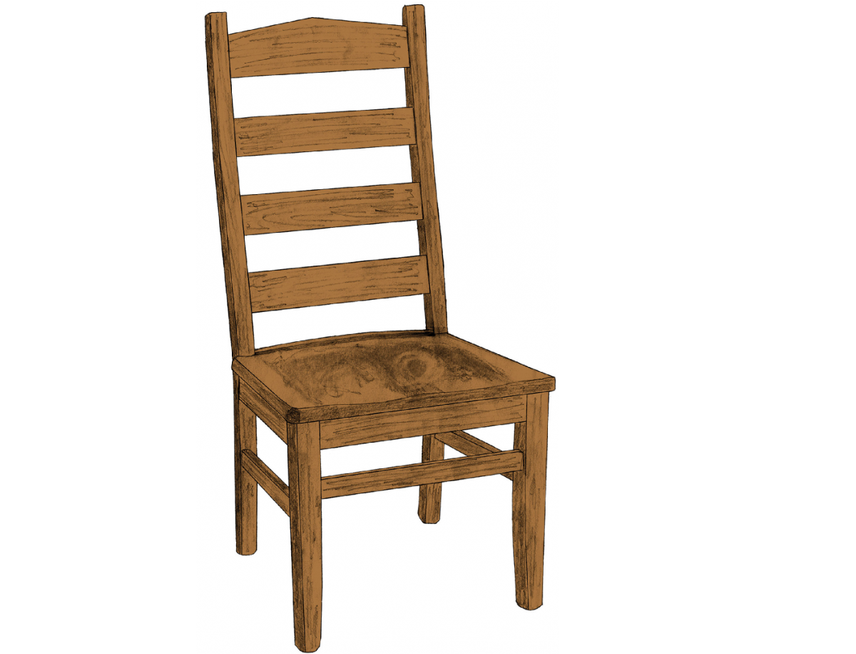 Ladder Back Side Chair - Amish Furniture of Austin