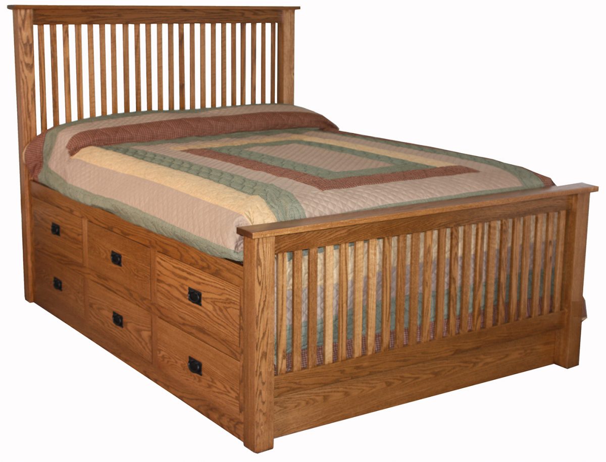 Mission Slat Bed - Amish Furniture of Austin