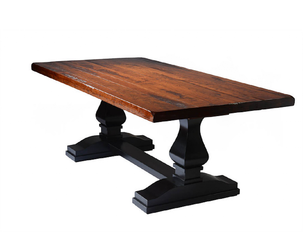 Traditional Trestle Table with Plank Top Option - Amish Furniture of Austin