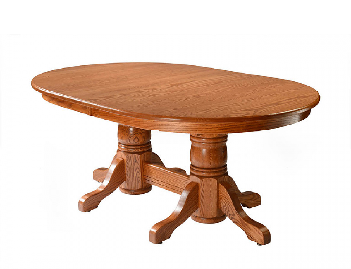 Traditional Double Pedestal Table - Amish Furniture of Austin