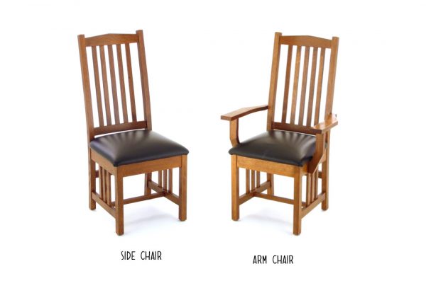 Mission Side and Arm Chairs with optional leather seat - Amish ...