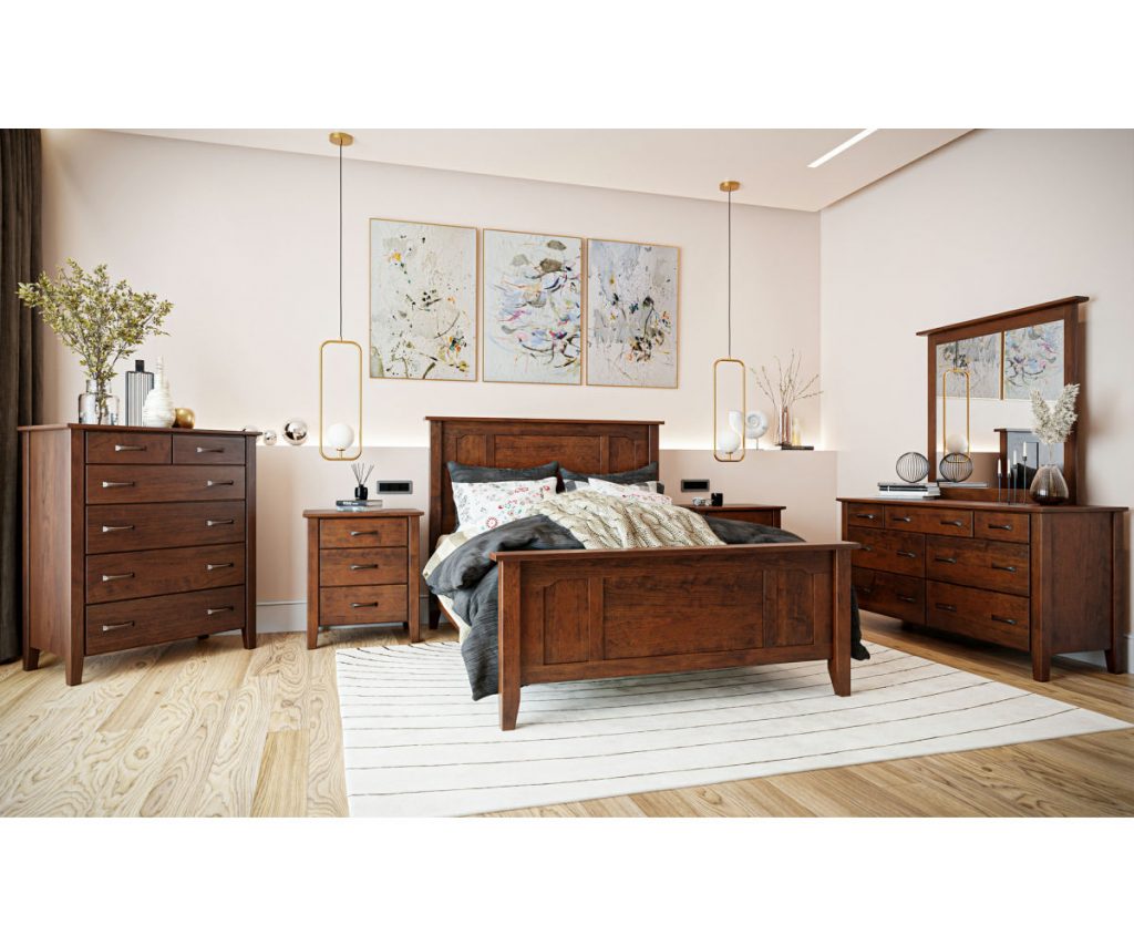 Contemporary Mid-Century Modern Bed - Amish Furniture of Austin